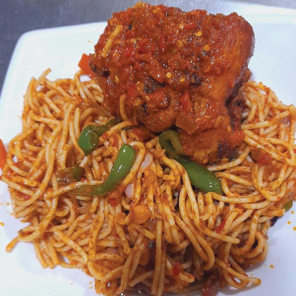 Spaghetti and chicken